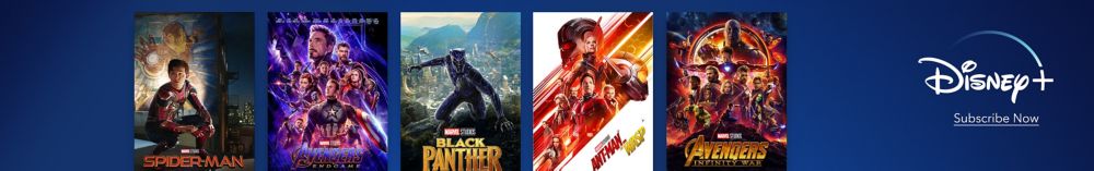 Official Disney+ promotional banner in the Marvel section of shopDisney ...